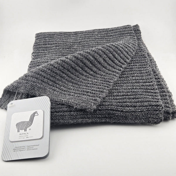 Munay 100% Baby Alpaca Scarf in Medium Grey | Choice Alpaca Products