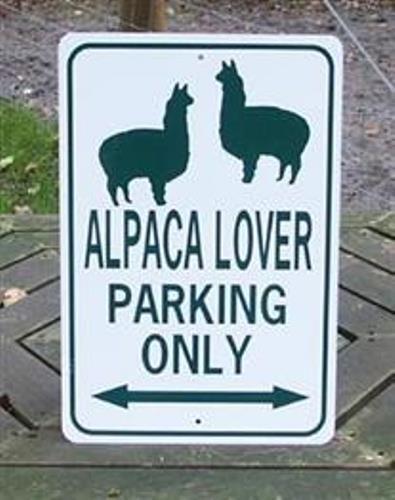 Alpaca Lovers Parking Sign | Choice Alpaca Products